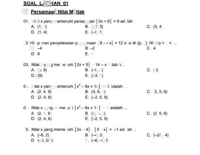 Soal Latihan 01 A Persam Descubre Cómo Resolverlo En Qanda